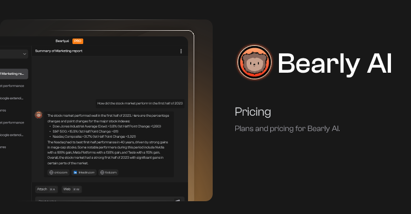 Pricing | Bearly Pricing | Bearly
